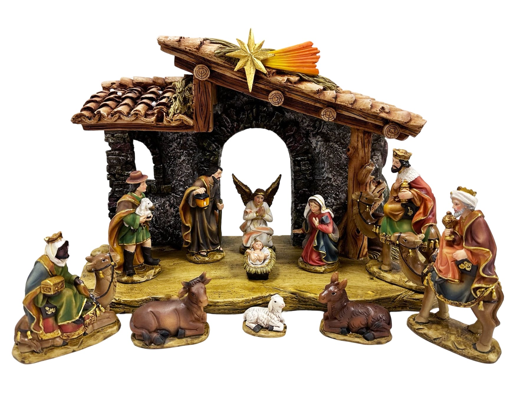 Nativity Set with a Stable and Camels | Church Stores